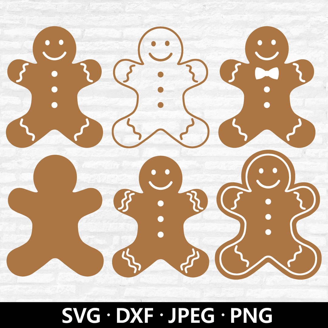 Christmas Gingerbread Man SVG Clipart: Cut Files (digital Download) - Etsy
