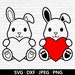 Bunny Valentine SVG, Bunny With Heart Svg, Valentine's Day Cut File ...