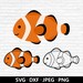 Clownfish SVG, Sea Animal Vector, Cute Fish Clipart, Tropical Fishes ...