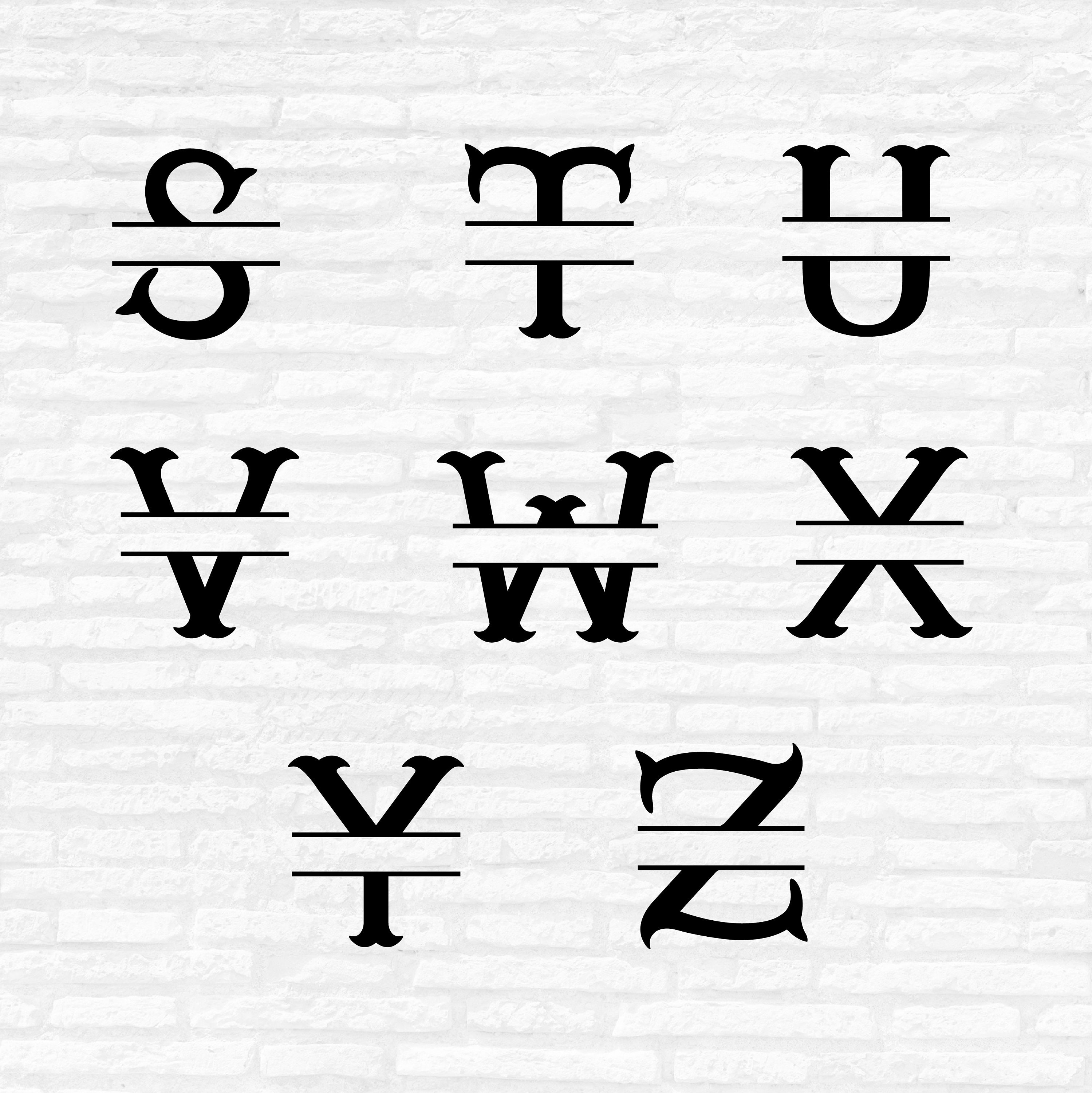 Fishtail Split Monogram SVG: Alphabet Name Frame Cut Files (digital ...