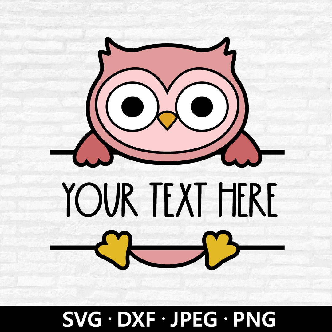 Owl Monogram SVG, Cute Owl Vector, Owl Clipart, Split Monogram PNG ...