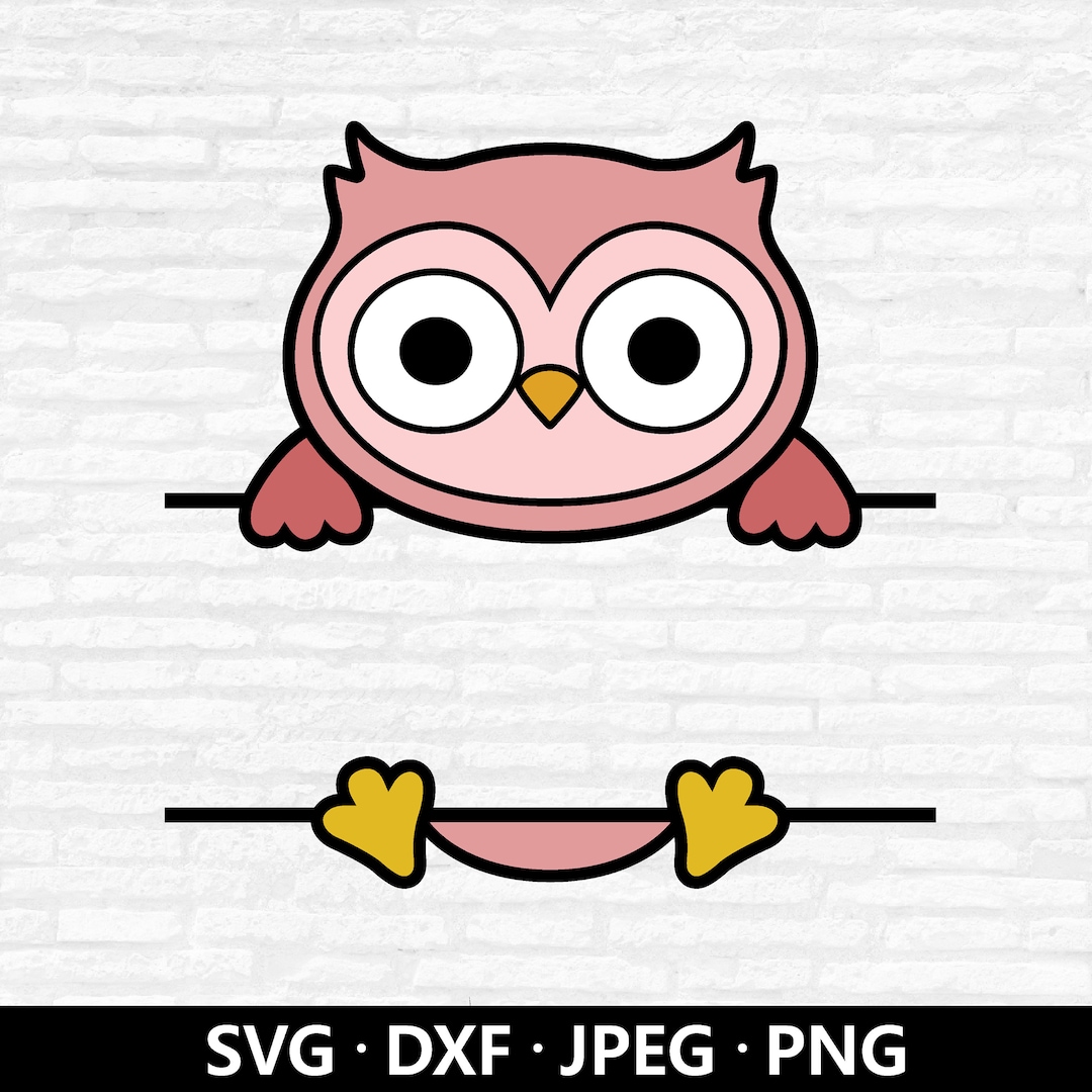 Owl Monogram SVG, Cute Owl Vector, Owl Clipart, Split Monogram PNG ...