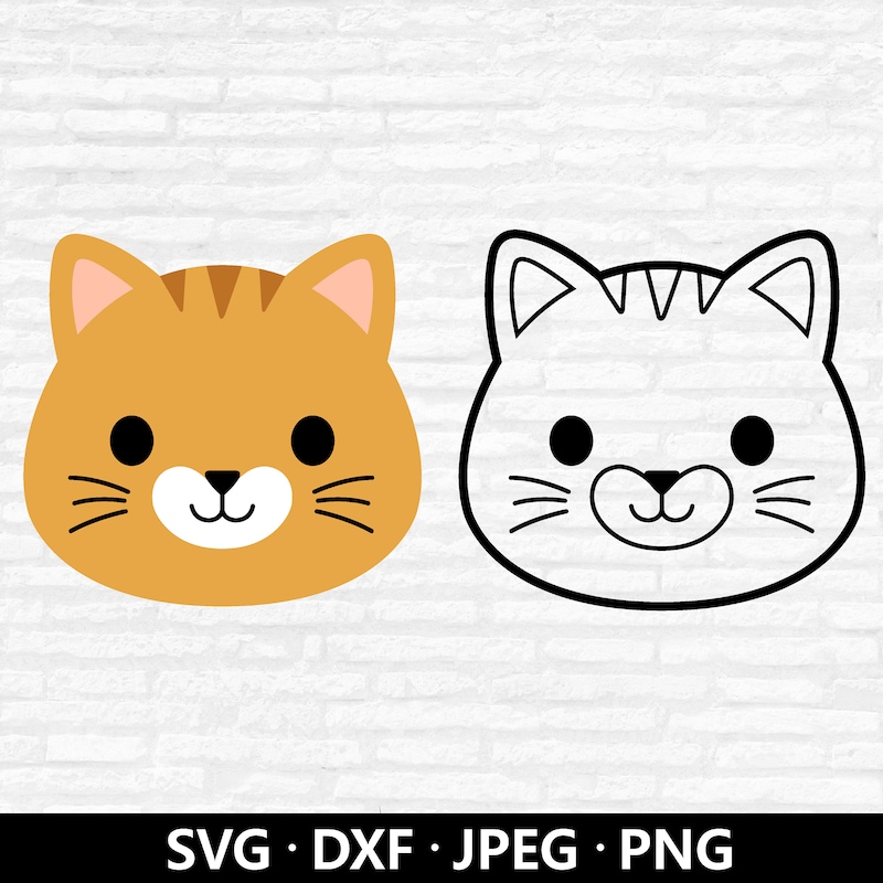 Cat Face Svg - Etsy