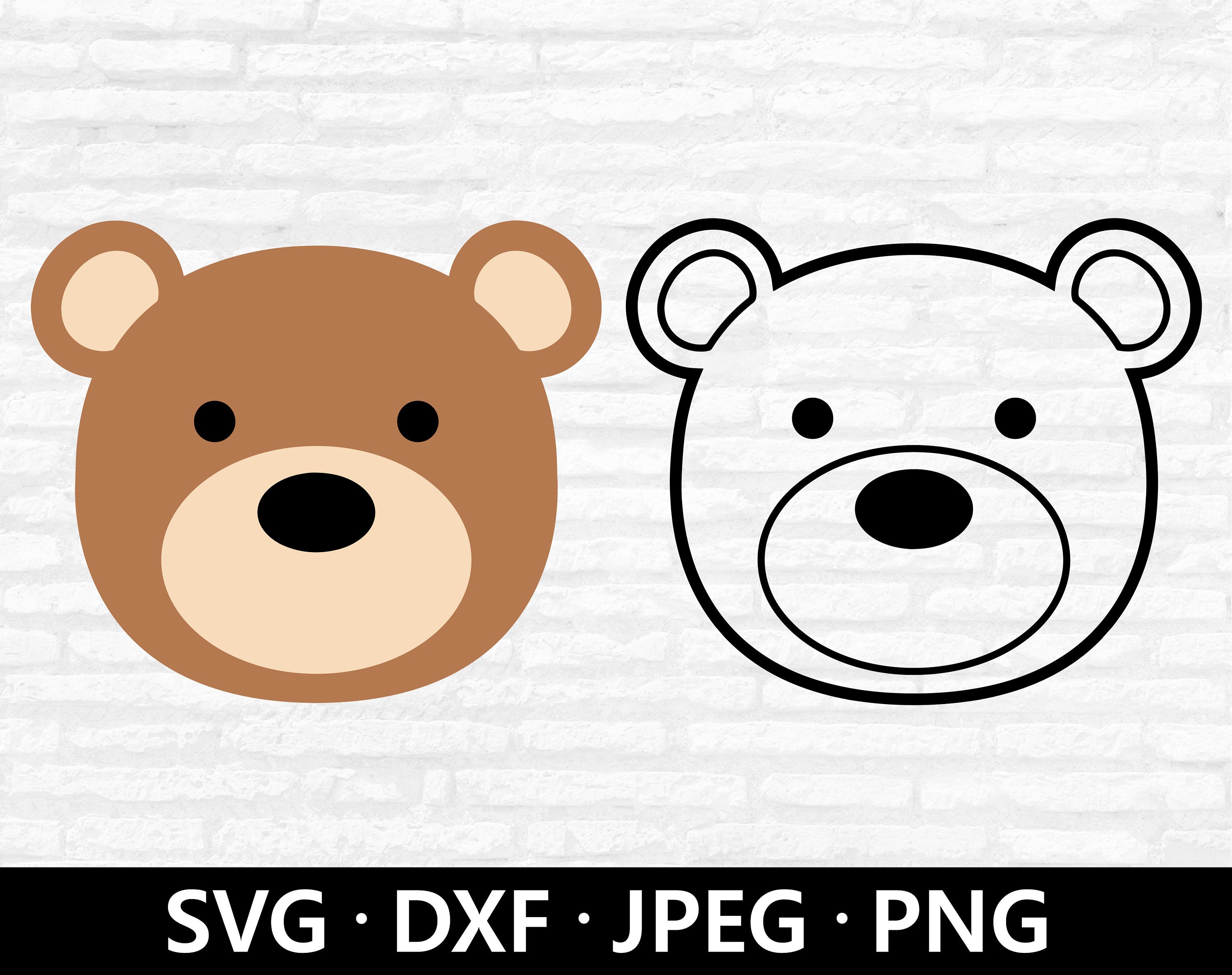 Teddy Bear Face SVG Cute Bear SVG. Baby Bear SVG Baby Shower - Etsy