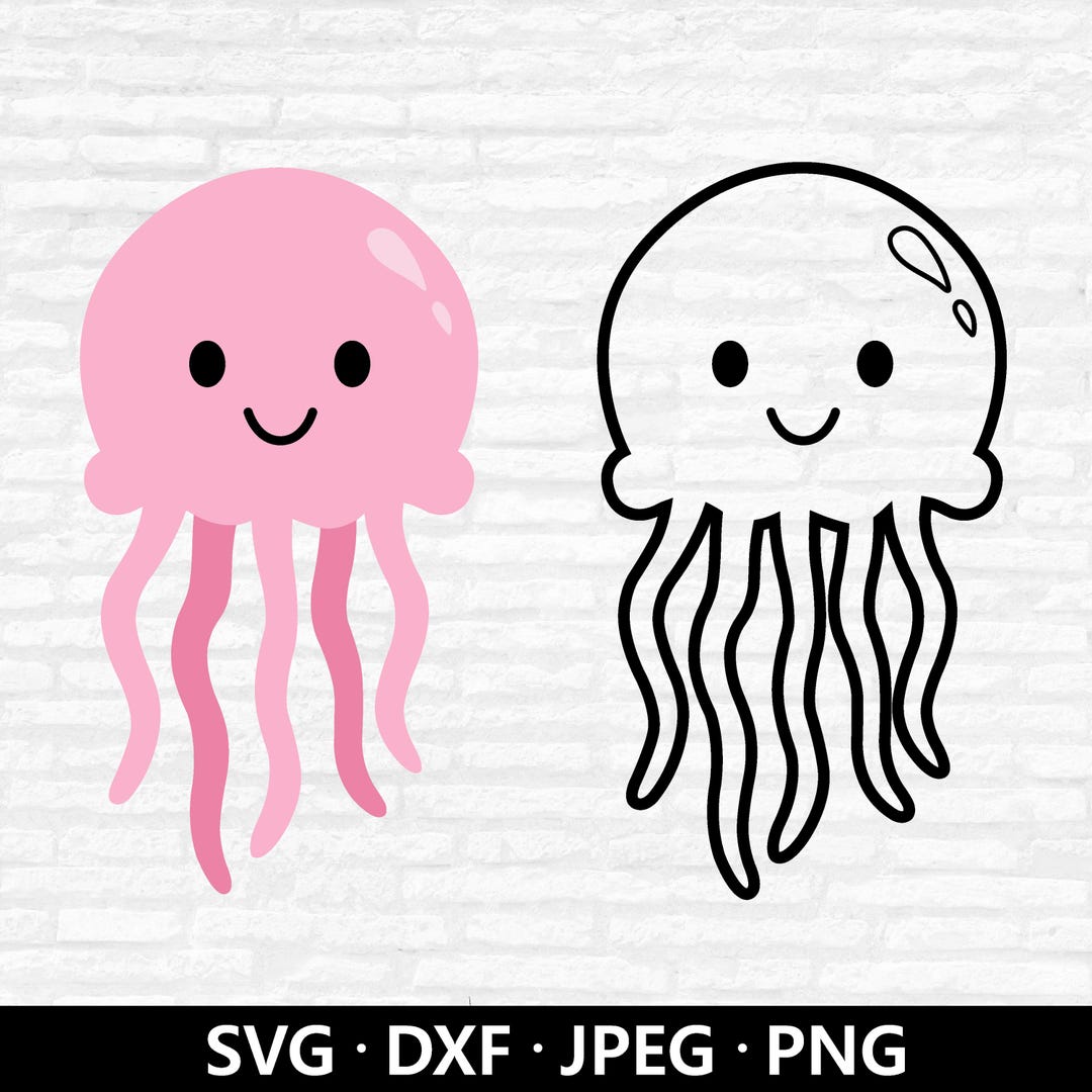 Cute Jellyfish SVG, Sea Animals, Jellyfish Clipart, Baby Shower PNG ...