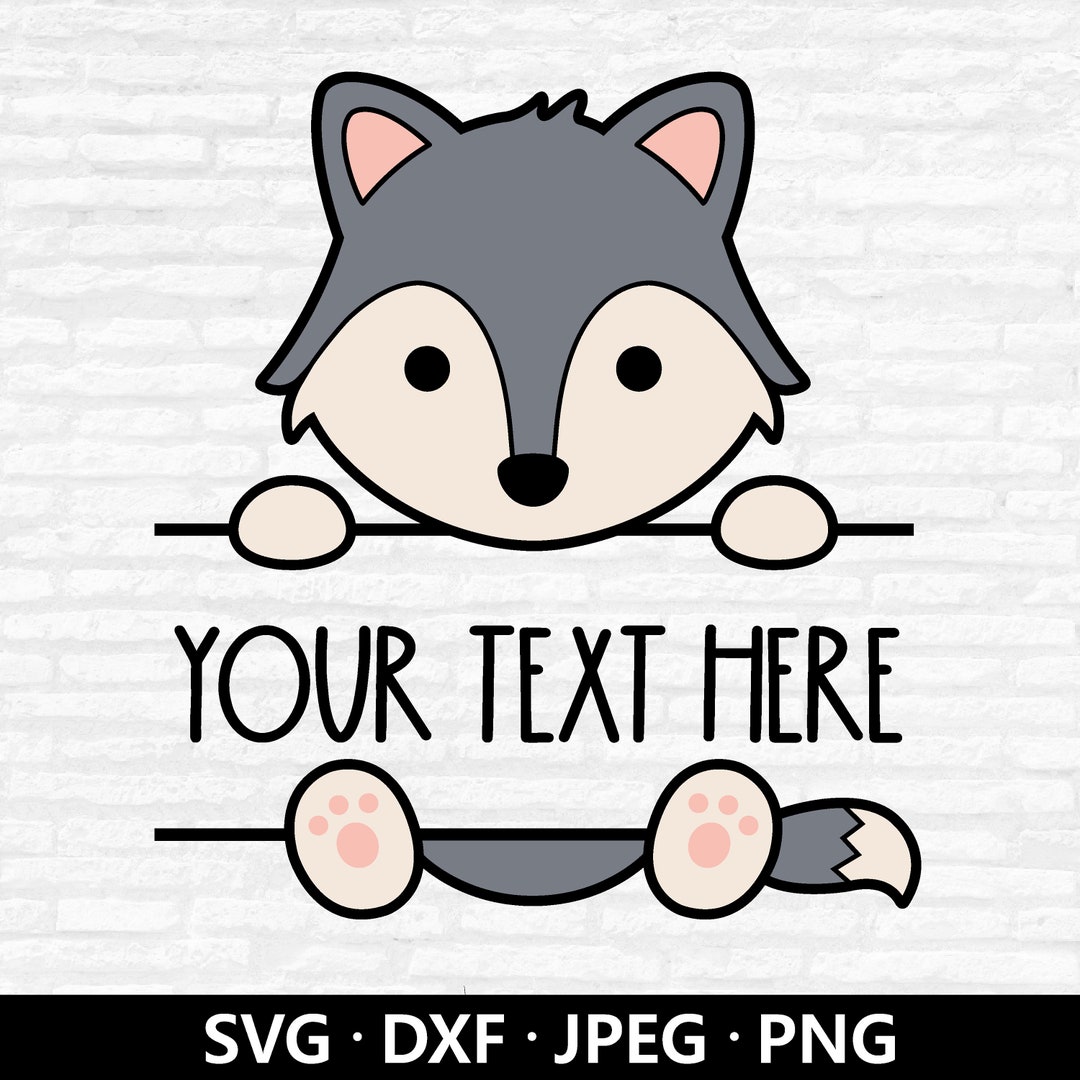 Wolf Monogram Svg, Cute Wolf Clipart, Woodland Animals Svg, Wolf Name ...