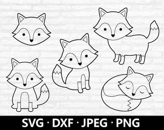 Fuchs Umriss SVG Baby Fuchs SVG Waldtiere Svg Süßer Fuchs - Etsy.de
