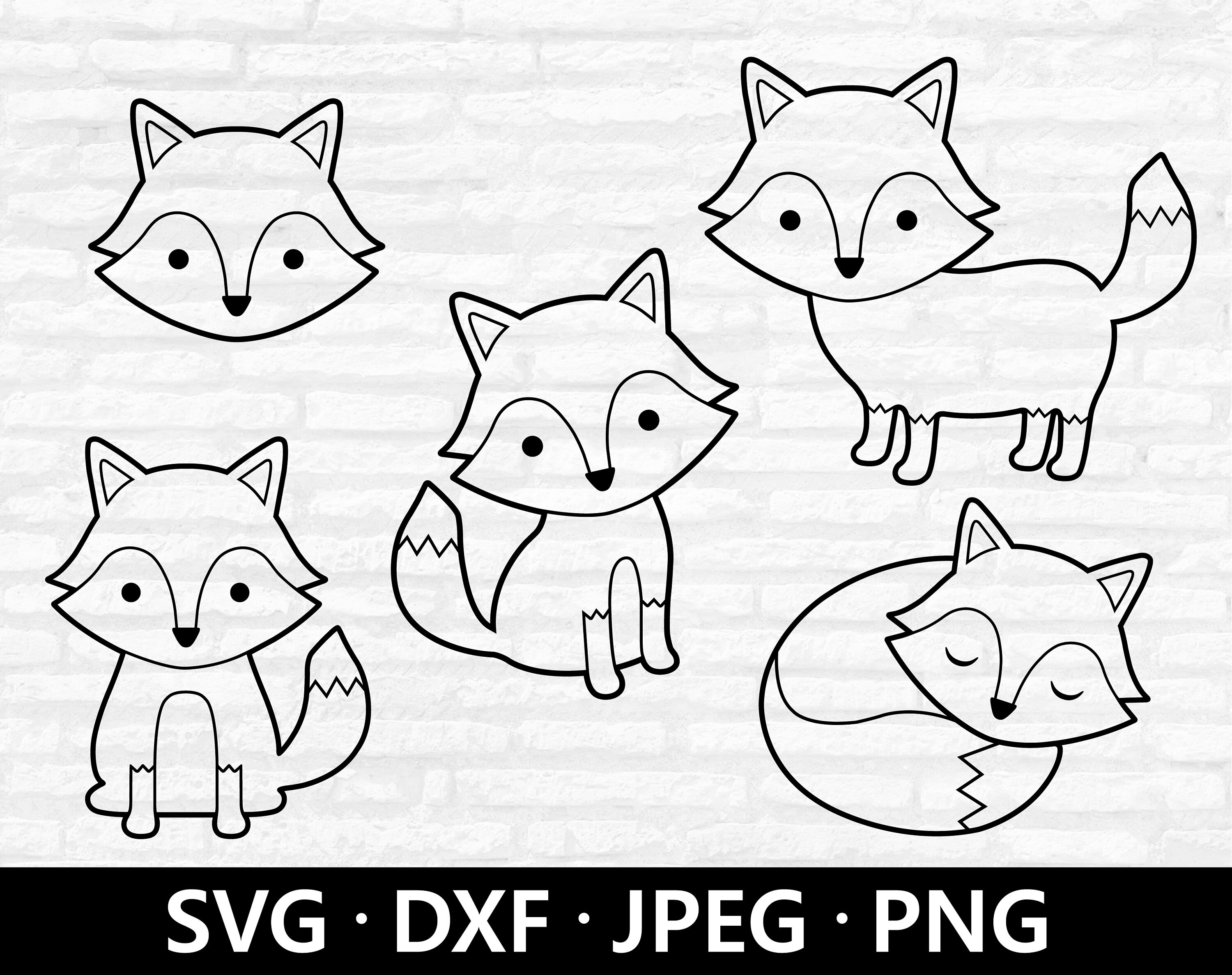 Fox Outline SVG Baby Fox SVG Woodland Animals Svg Cute Fox - Etsy Canada
