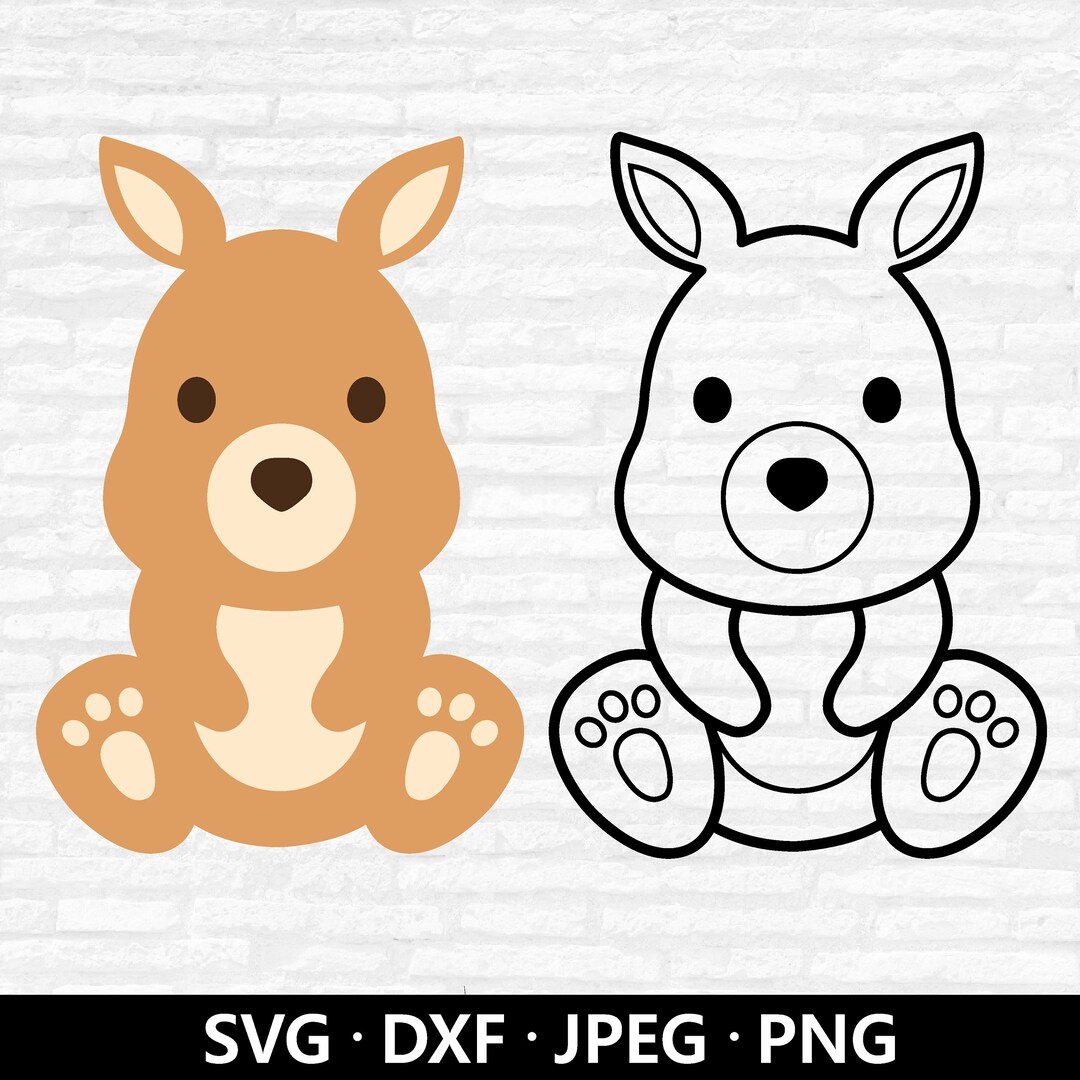 Cute Kangaroo SVG, Kangaroo Cut Files, Jungle Animals SVG, Australia ...
