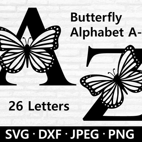 Butterfly Font Bundle A-Z. Fonts. Alphabet. Monogram. SVG - Etsy