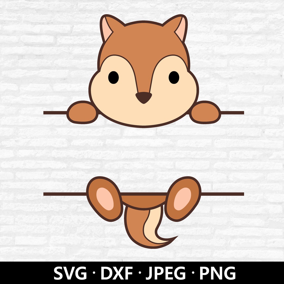 Squirrel Monogram SVG, Woodland Animal Clipart Cut Files (digital ...