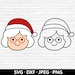 Mrs. Claus Face SVG, Cute Santa Layered File, Funny Mrs Santa Head ...