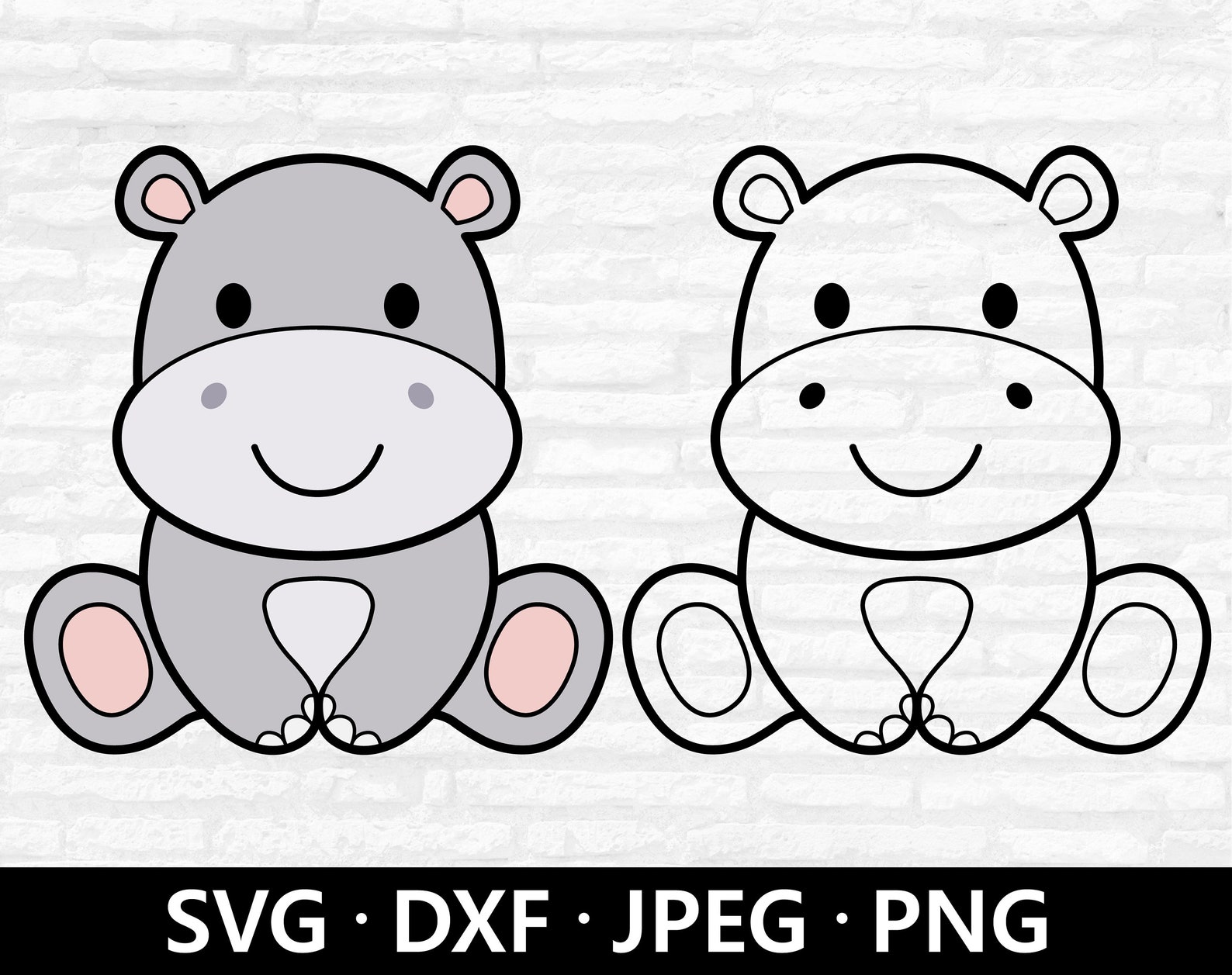 Hippo SVG Baby Hippo Svg Cute Hippo Svg Hippo Clipart | Etsy