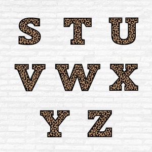 Leopard Print Alphabet & Numbers SVG, PNG, DXF (digital Download) - Etsy
