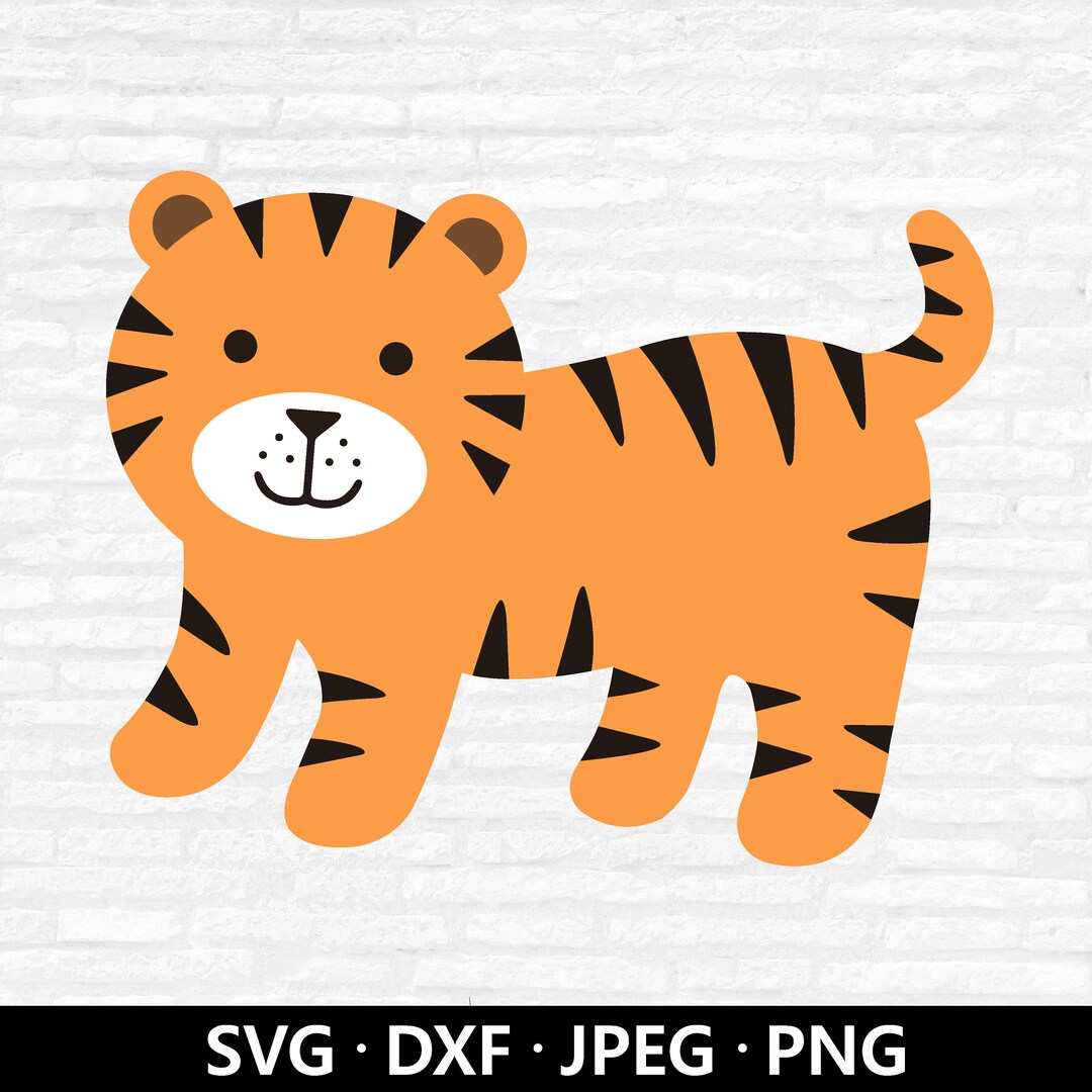 Tiger SVG, Baby Tiger Vector, Cute Animal Kids Shirt SVG, Tiger Layered ...