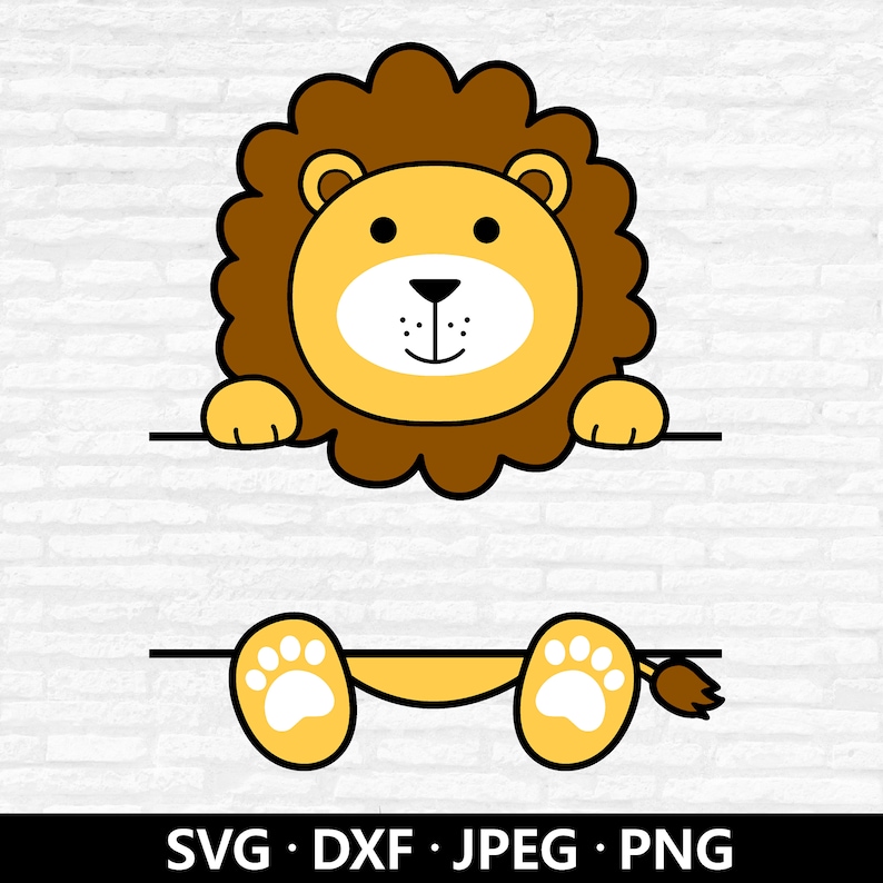 Lion Monogram SVG, Safari Clipart, Animal Name Frame Cut File (digital ...