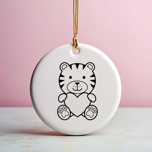 Tiger With Heart SVG, Valentine's Day Animal Clipart, Cute Tiger ...