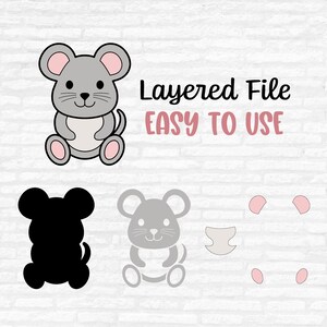 Cute Mouse SVG, Mouse Clipart, Mouse Vector File, Kawaii Animal Svg ...
