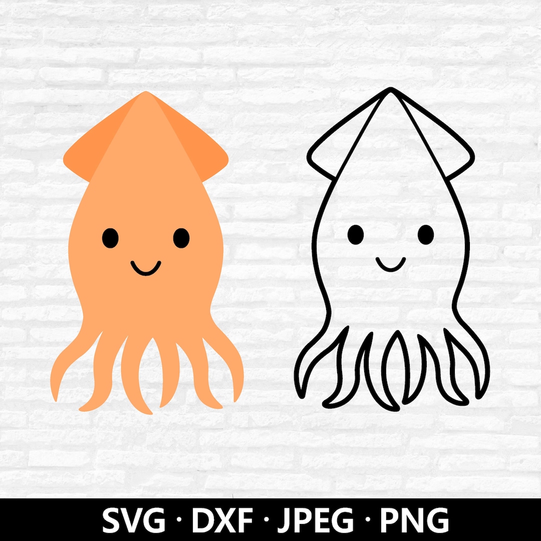 Cute Squid SVG, Sea Animals, Squid Clipart, Baby Shower Shirt PNG ...