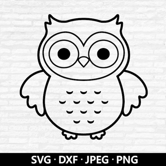 Cute Owls Cartoon Black And White