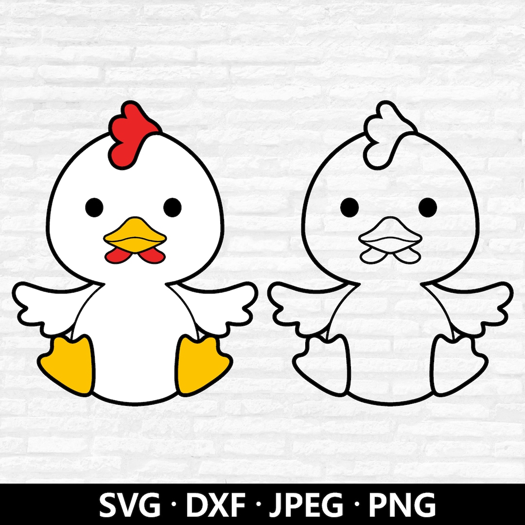 Chicken SVG File, Cute Chick PNG, Baby Chicken Clipart, Farmhouse ...