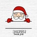 Santa Split Monogram SVG: Christmas Name Frame Cut File (digital ...