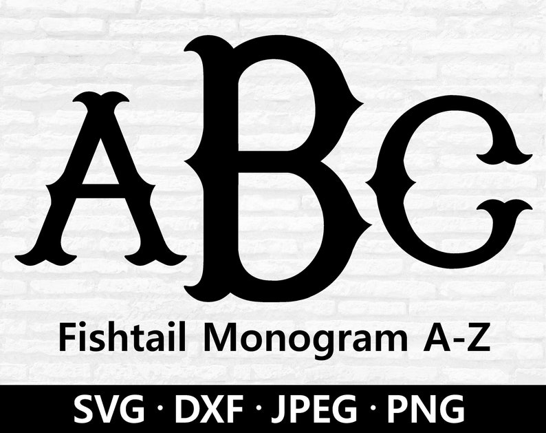 Fishtail Monogram SVG Fishtail Alphabet Letter SVG Monogram - Etsy