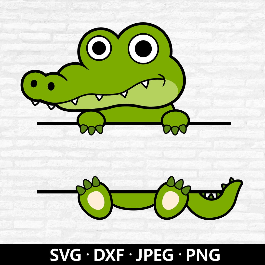Alligator Monogram SVG, Cute Baby Crocodile SVG, Crocodile Clipart ...