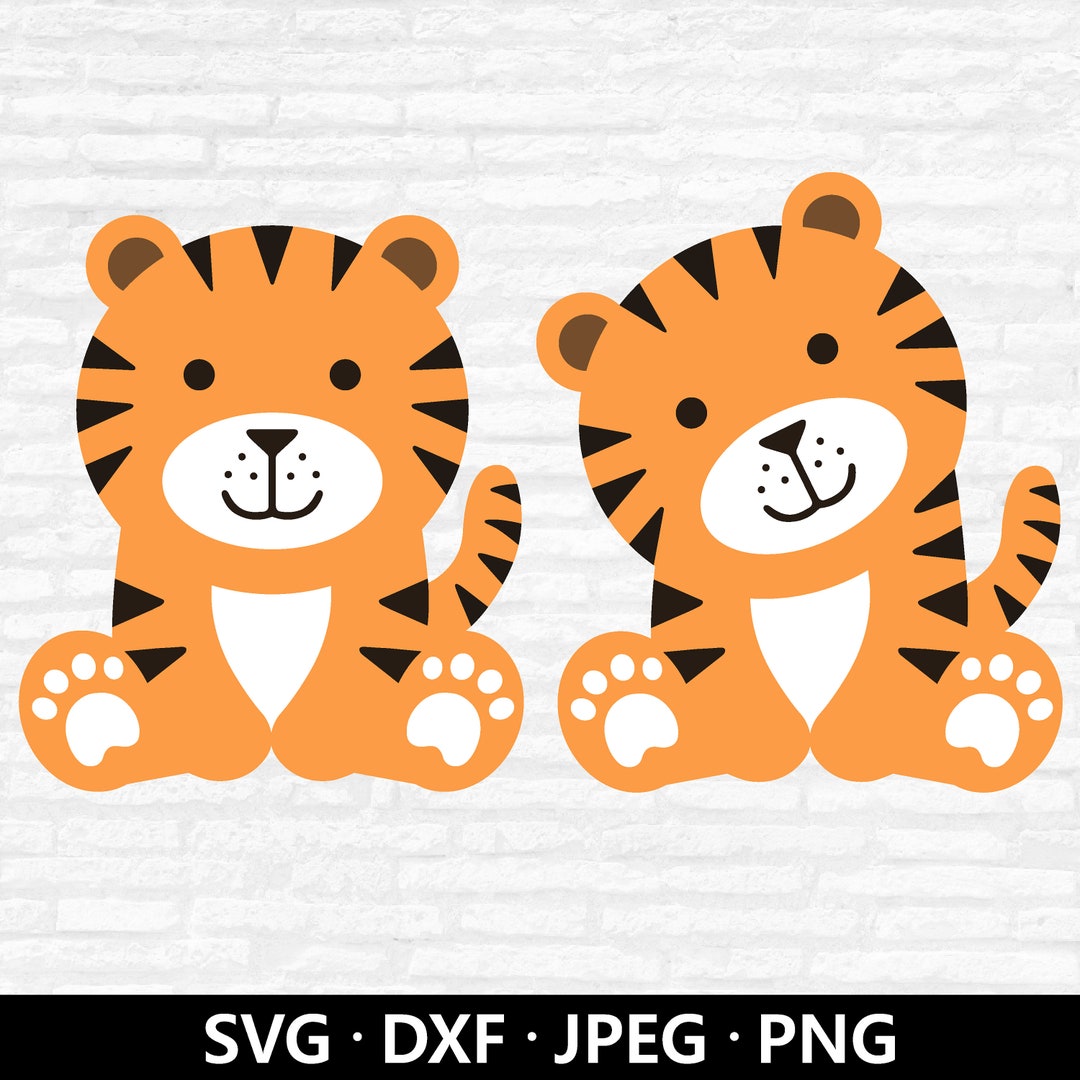Cute Tiger SVG, Baby Tiger Vector, Kids Animal Shirt PNG, Layered Files ...