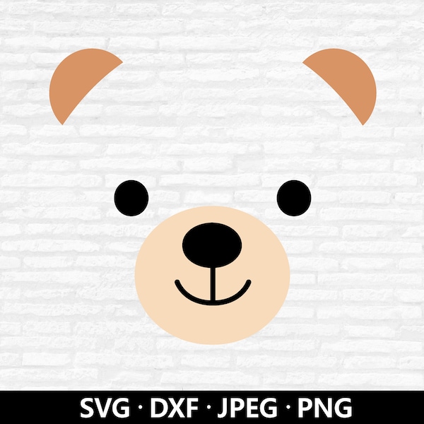 Bear Face Svg - Etsy