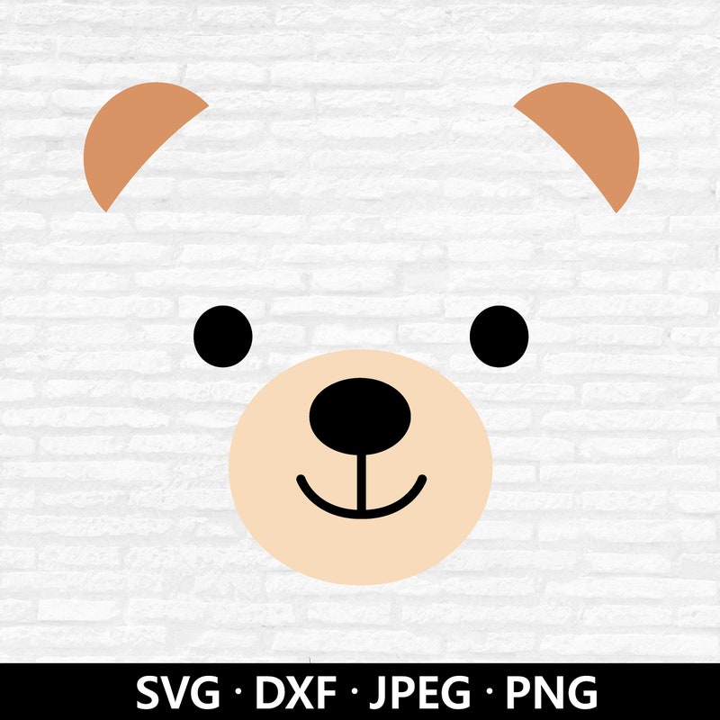 Bear Face Svg - Etsy