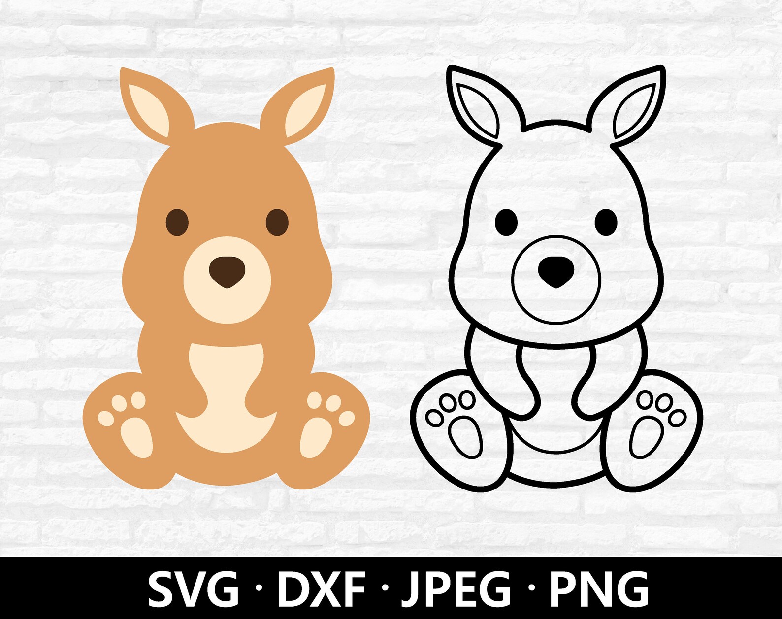 Cute Kangaroo SVG Kangaroo Cut Files Jungle Animals SVG - Etsy
