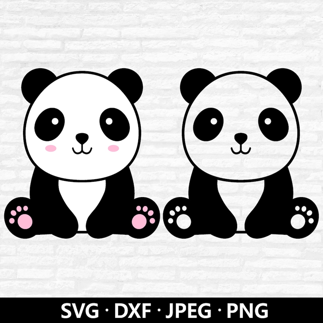 Cute Baby Panda Layered SVG, Cuttable Baby Panda Vector, Panda Dxf File ...
