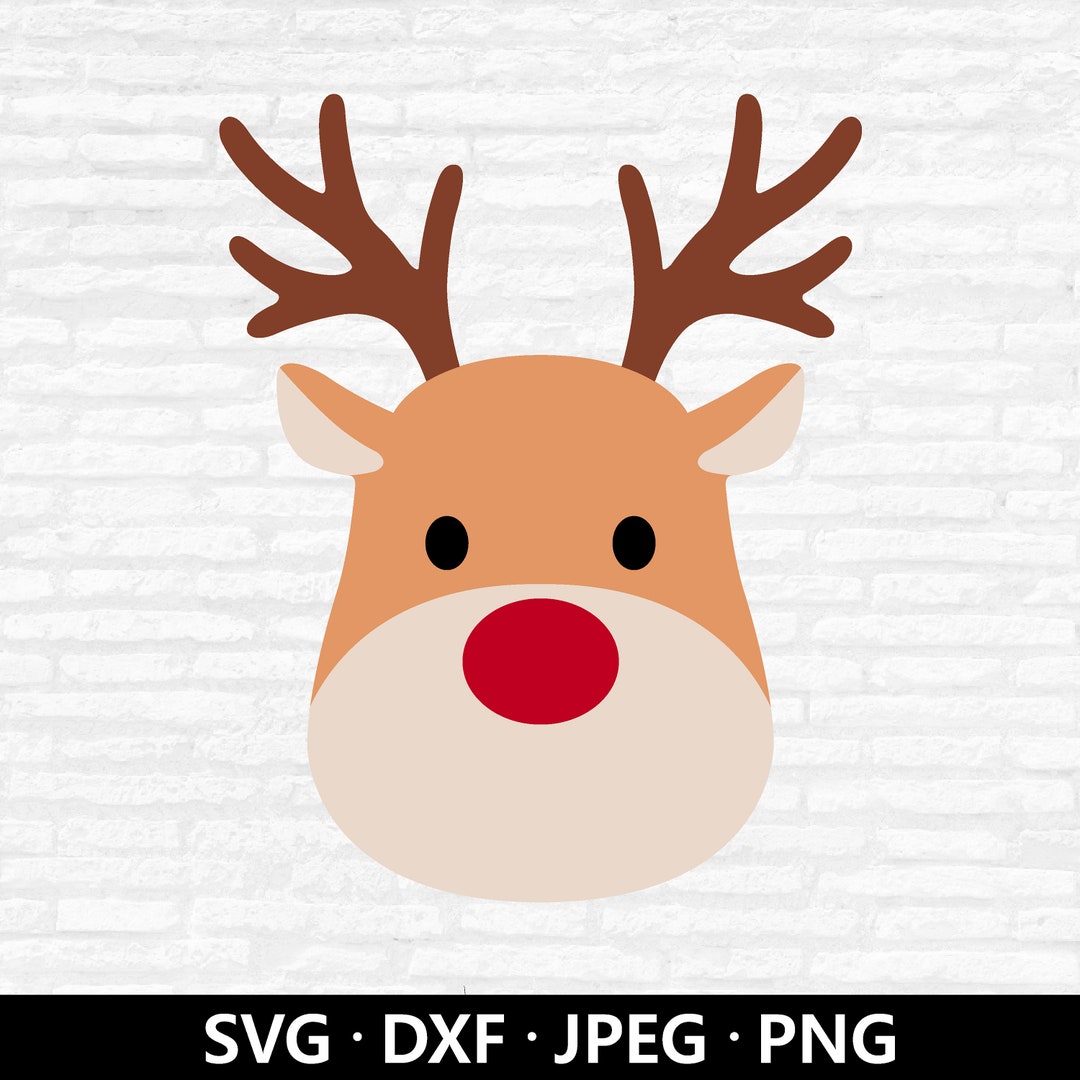 Reindeer Face SVG, Christmas SVG, Cute Reindeer Svg, Reindeer Clipart ...