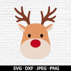 Reindeer Face SVG, Christmas SVG, Cute Reindeer Svg, Reindeer Clipart ...