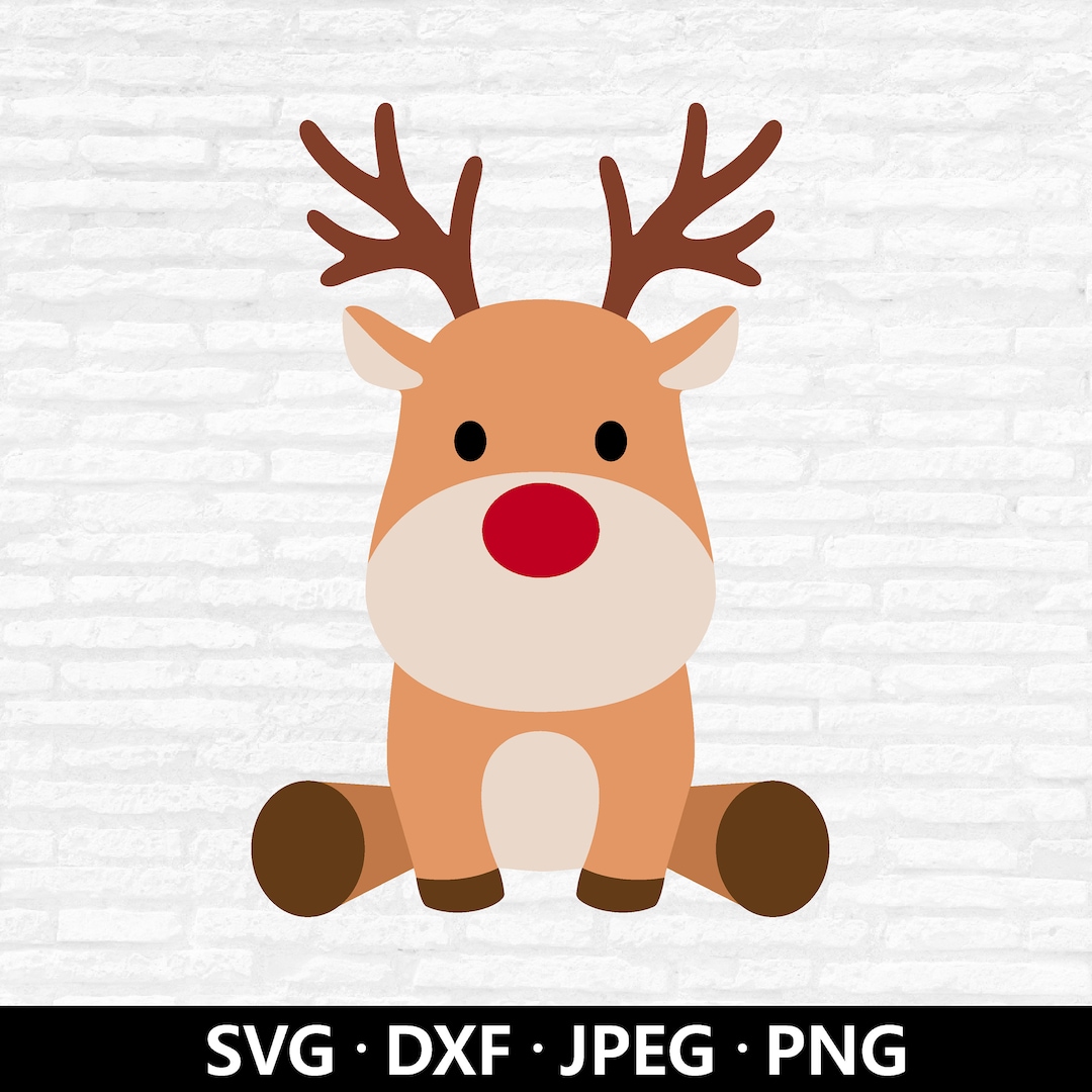 Reindeer SVG, Reindeer Face Dxf, Cute Reindeer Clipart, Christmas Shirt ...
