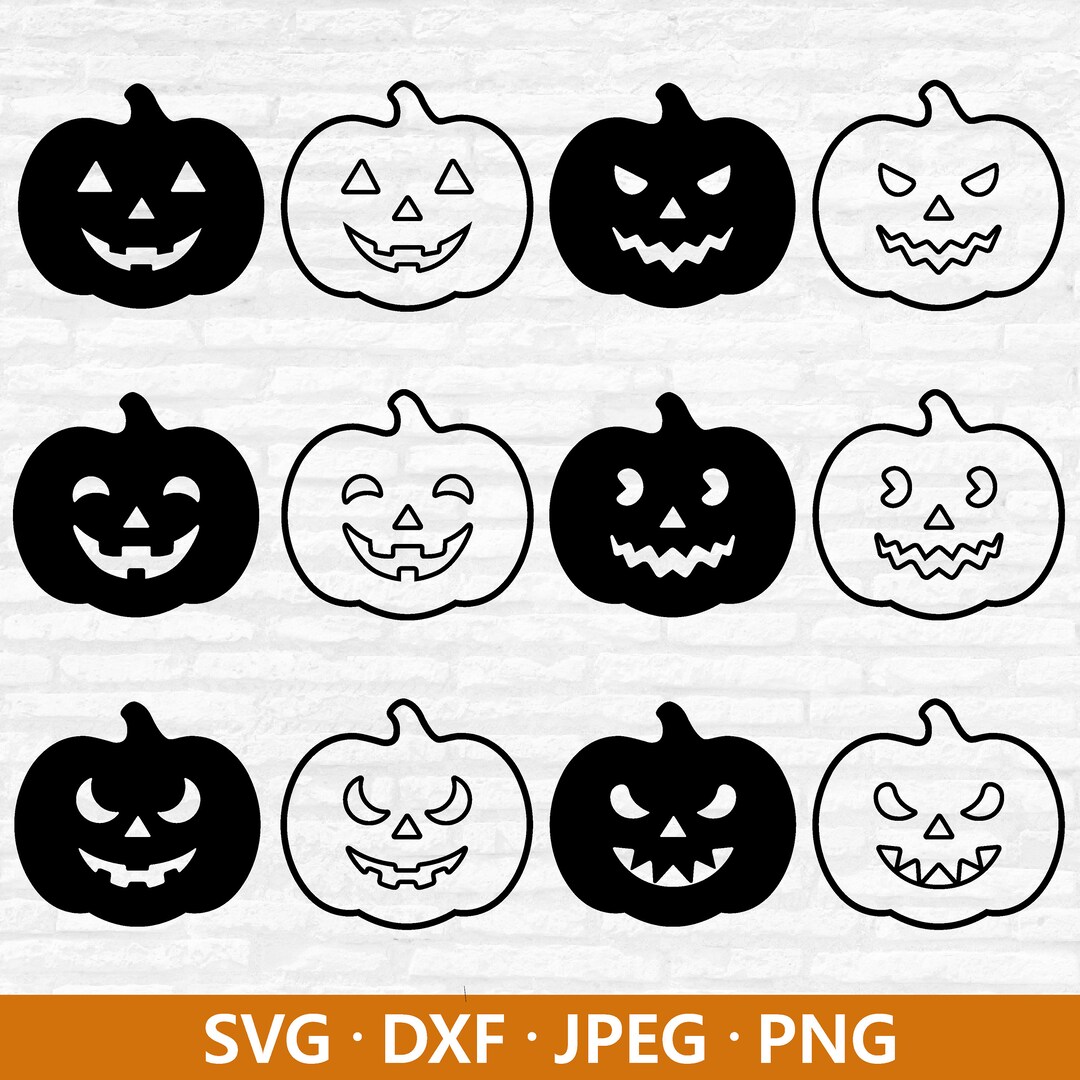 Halloween Pumpkin Face SVG Bundle: Spooky Clipart (digital Download) - Etsy