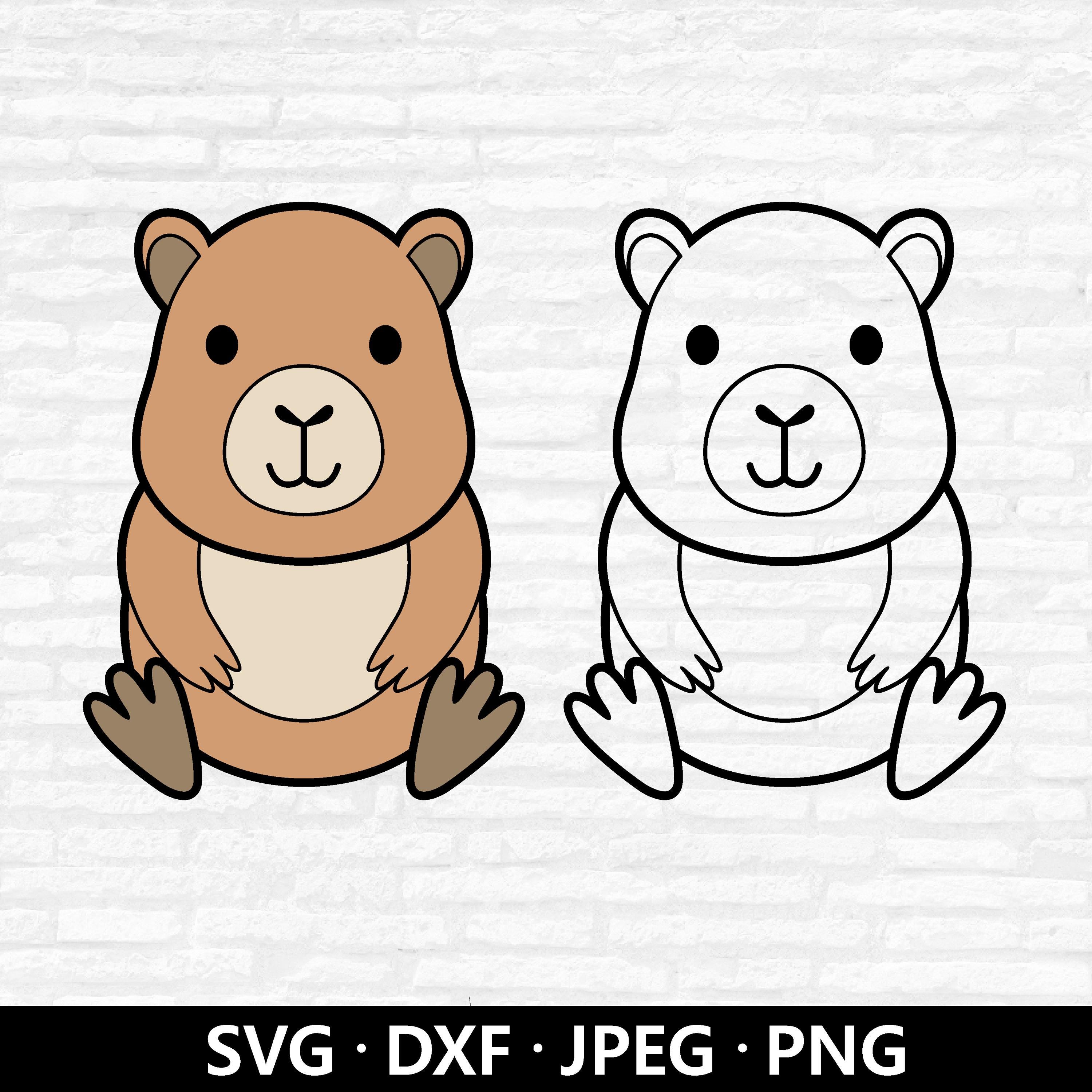 Capybara Clipart, Jungle Animal Vector, Layered Cut Files (digital ...