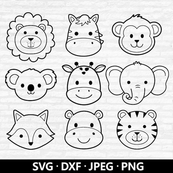 Printable Zoo Clipart Black And White Safari Zoo Animals Clipart