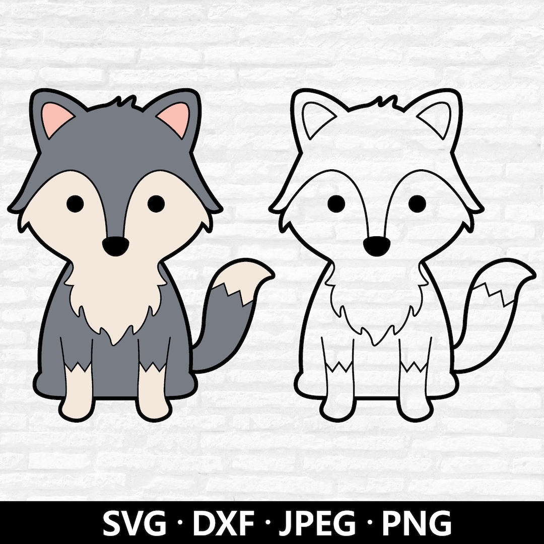 Cute Wolf Svg, Baby Wolf Svg, Wolf Svg, Wolf Clipart, Woodland Animal ...