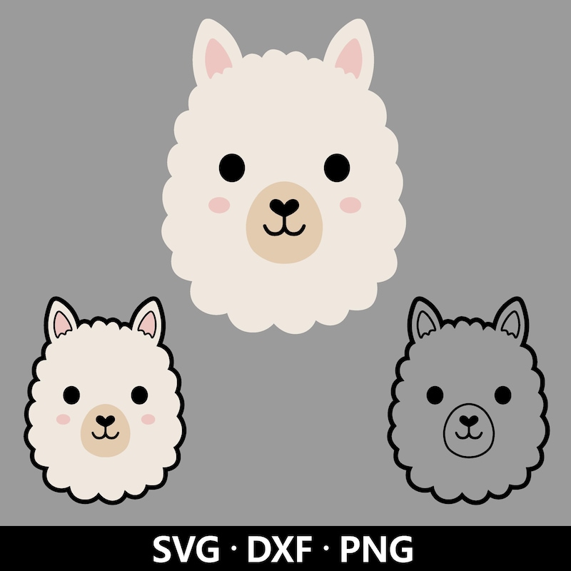 Cute Llama Clipart - Etsy