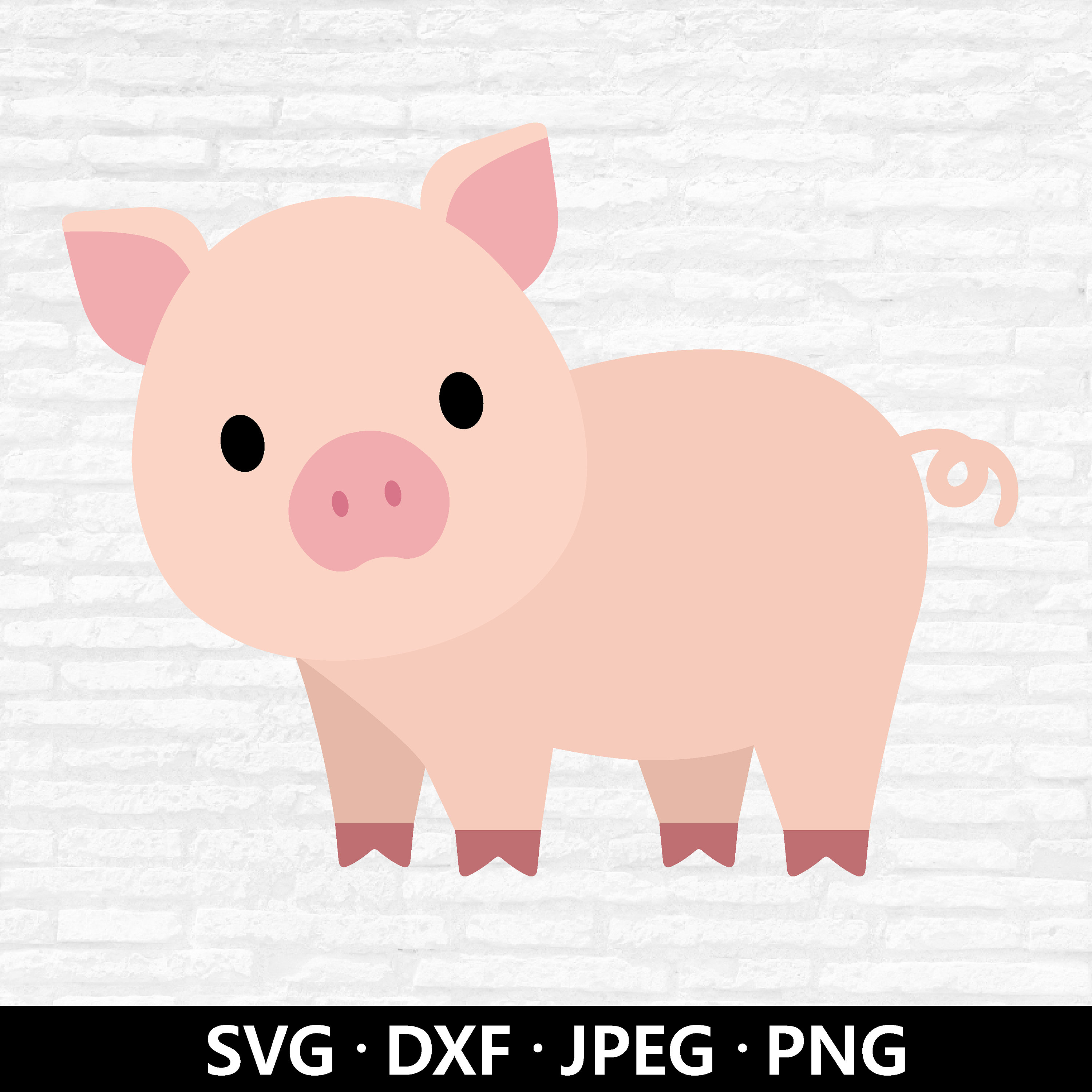 Cartoon Pig Side View