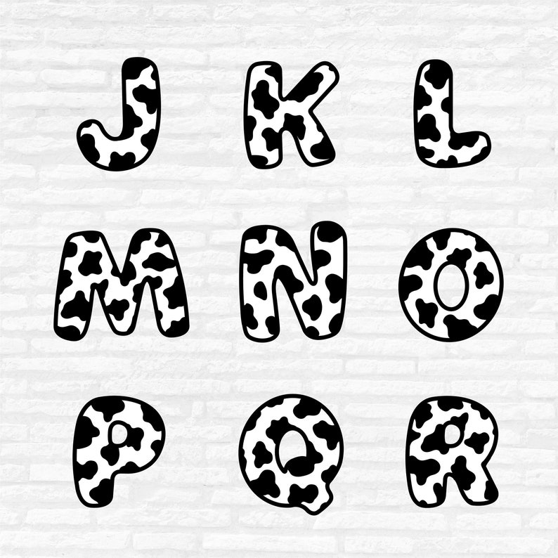 Cow Font SVG Cow Print Alphabet SVG Numbers Svg Cow Letters - Etsy Canada