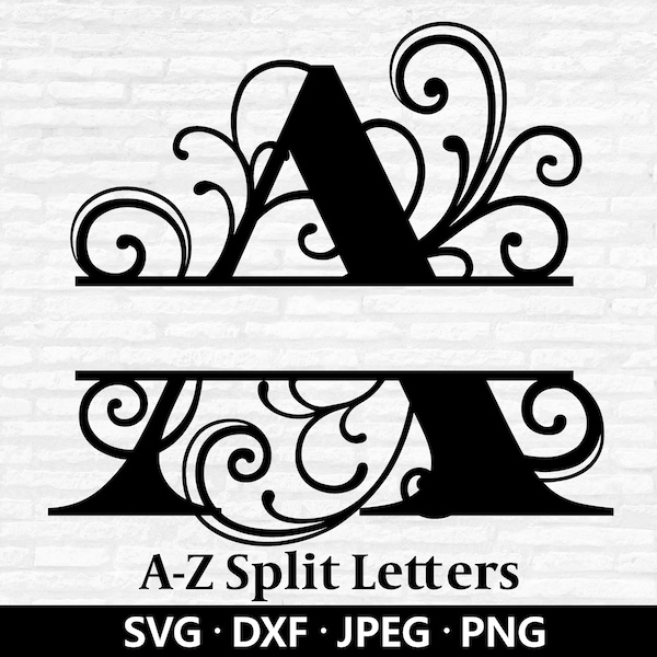 Split Monogram - Etsy