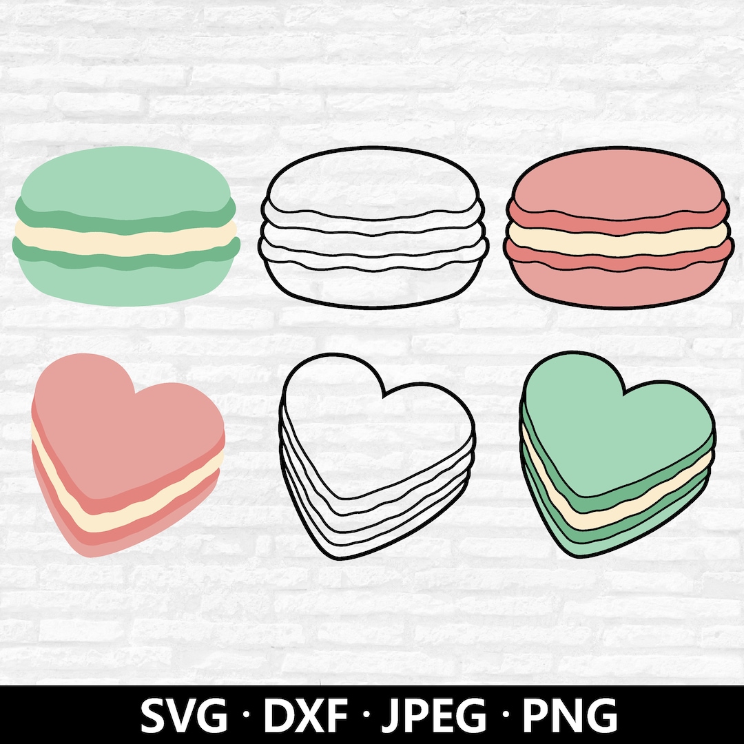 Macaron Cookie SVG: French Dessert Clipart, Birthday Cut Files (digital ...