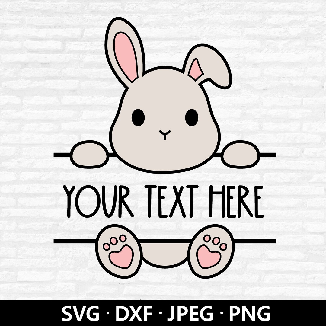 Bunny Monogram SVG, Bunny Name Frame Svg, Bunny Svg, Easter Svg, Split ...