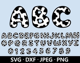 Cow Print Png Font - Etsy