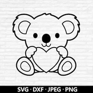 Valentine Koala SVG, Koala With Heart PNG, Kids Koala Shirt, Koala ...