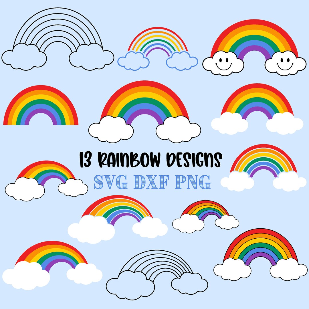 Rainbow SVG, Rainbow Cricut Cut Files, Rainbow Svg Bundle, Rainbow PNG ...