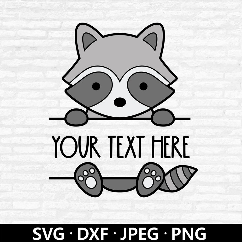 Raccoon Monogram Svg Cute Raccoon Clipart Woodland Animals - Etsy